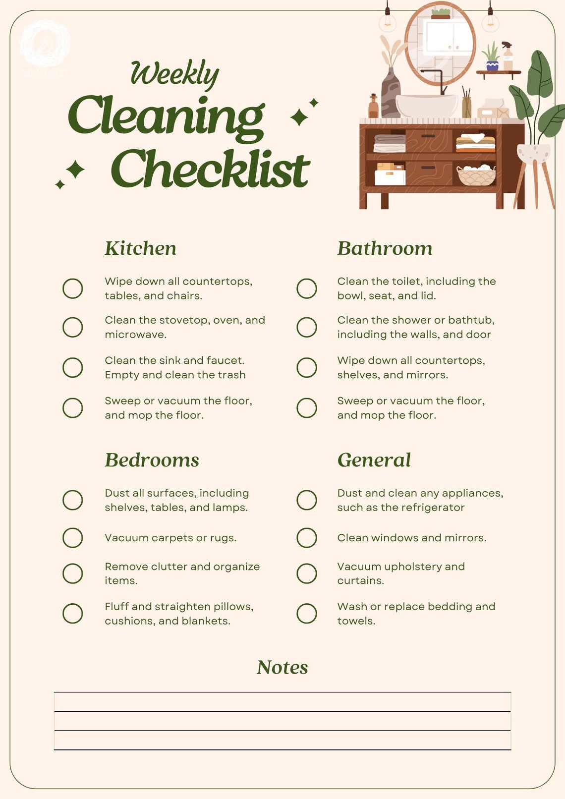 Boho Cleaning Checklist - Etsy