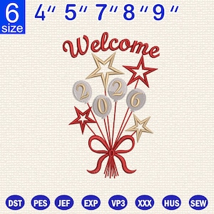 Welcome 2026 Embroidery Design - Etsy