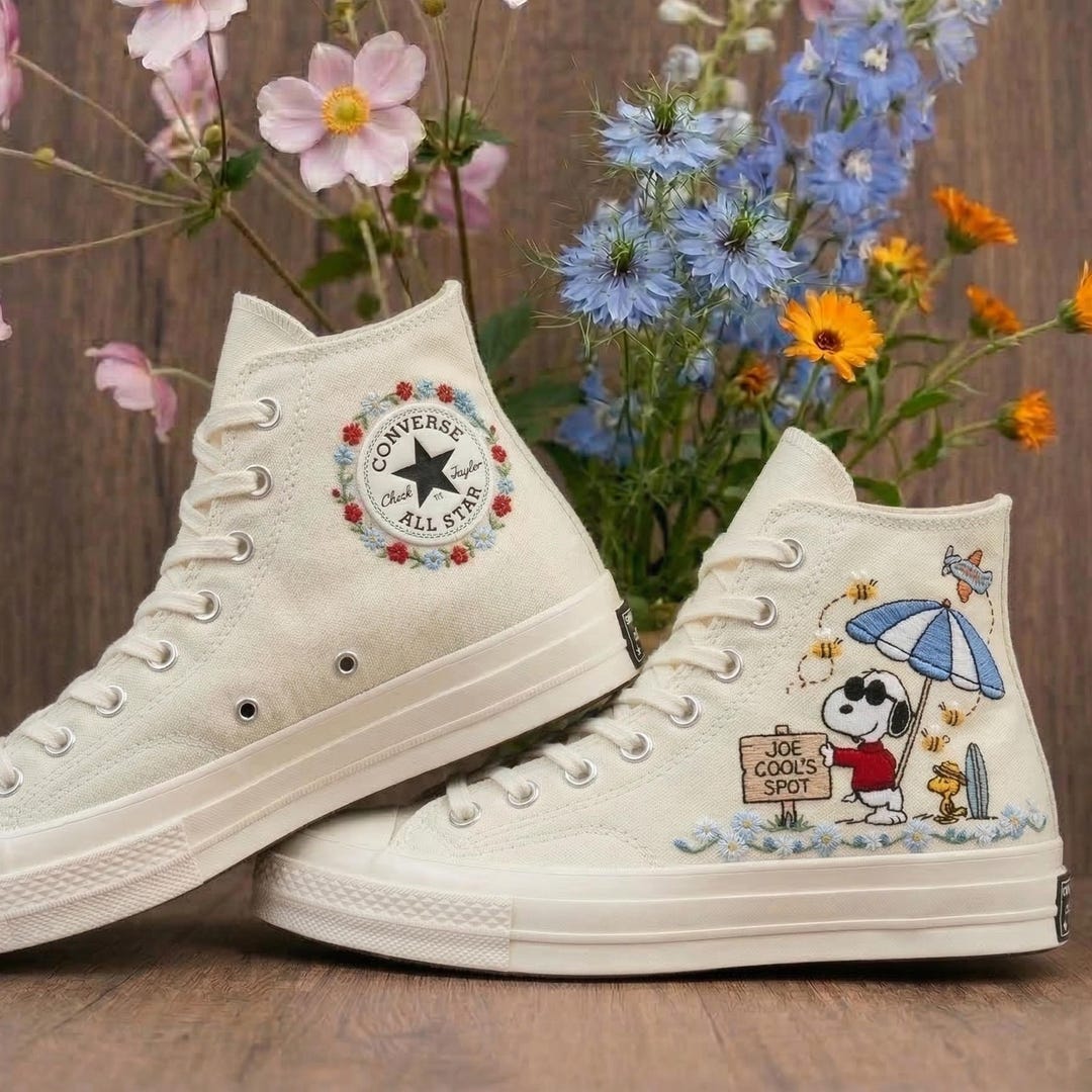 Custom Converse Chuck Taylor Embroidered, Custom Cartoon Dog ...
