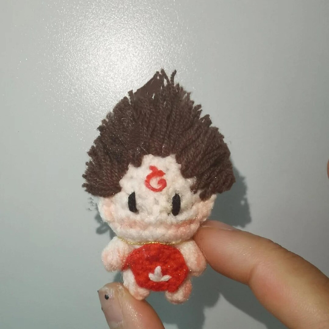 Handmade Crochet Nezha Keychain, Cute Mythical Doll, Kawaii Bag Charm ...