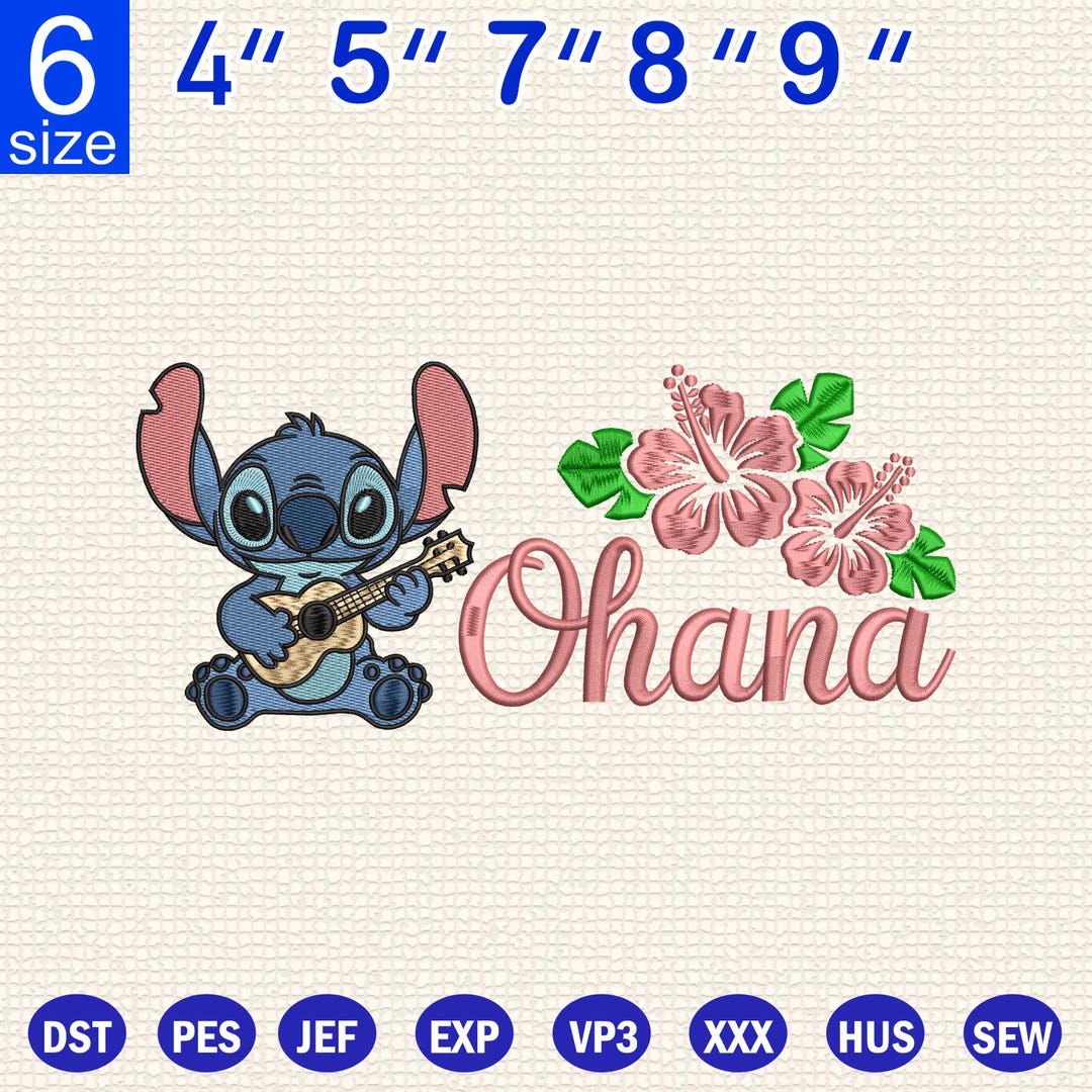 Lilo & Stitch Embroidery Design: 5 Sizes, Multiple Formats (digital ...