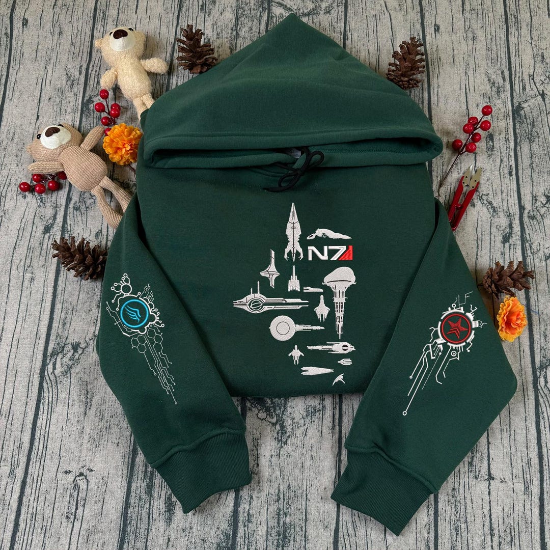 Starships Mass Effect Embroidered Hoodie and Sweatshirt, Paragon ...