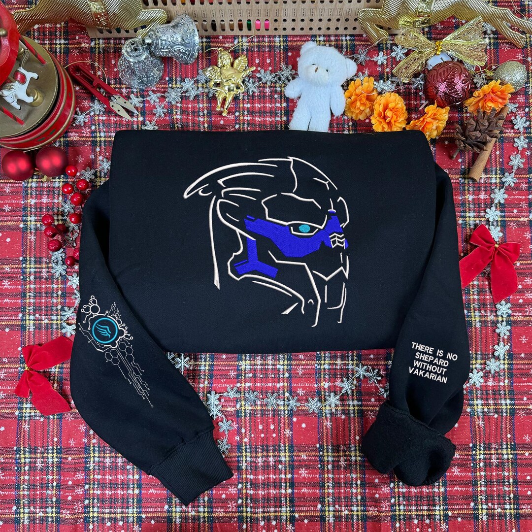 Garrus Vakarian Embroidered Sweatshirt and Hoodie, There is No Shepard ...
