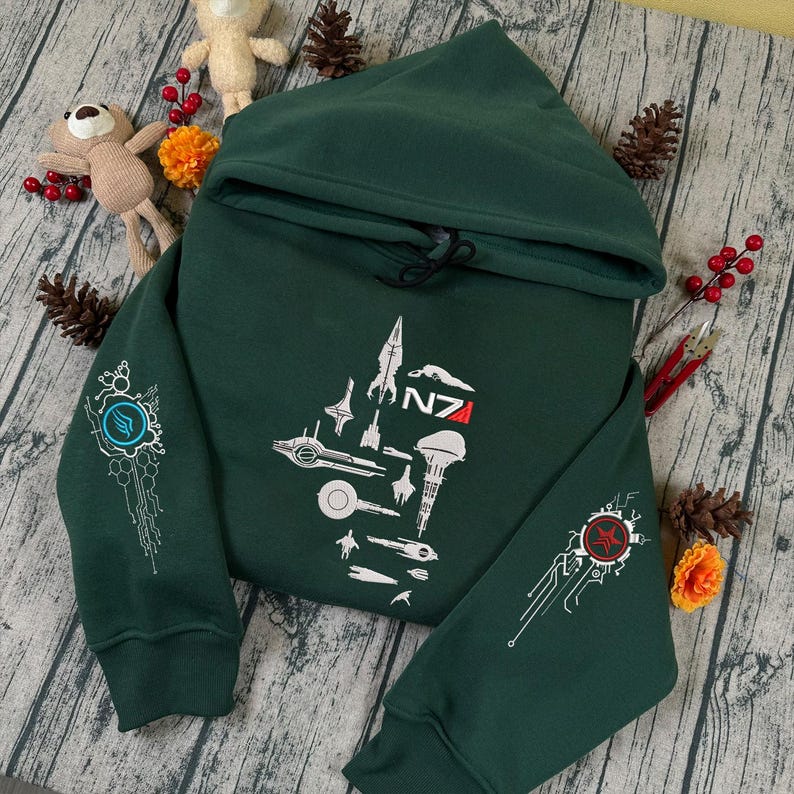 Starships Mass Effect Embroidered Hoodie and Sweatshirt, Paragon ...