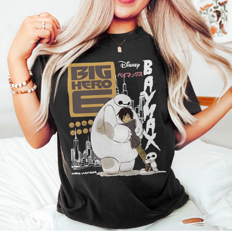 Retro Disney Baymax and Friends T-shirt, Hiro Hamada and Baymax Tee ...