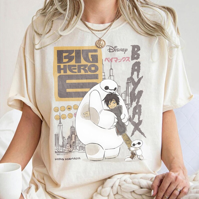 Retro Disney Baymax and Friends T-shirt, Hiro Hamada and Baymax Tee ...