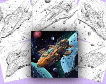 Printable Spaceship Coloring Pages for Kids & Adults | 65 Pages ...