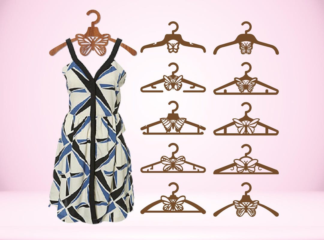 Butterfly Hangers Laser Cut, Butterfly Hanger Glowforge, Wooden Hanger ...