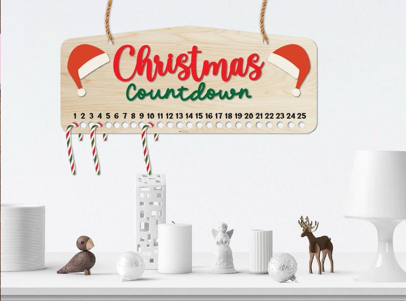 10 Christmas Candy Cane Countdown, Days Until Christmas, Christmas ...
