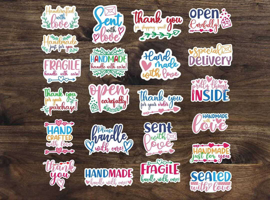 Small Business Stickers Bundle, Hand Lettered Stickers, Packaging ...