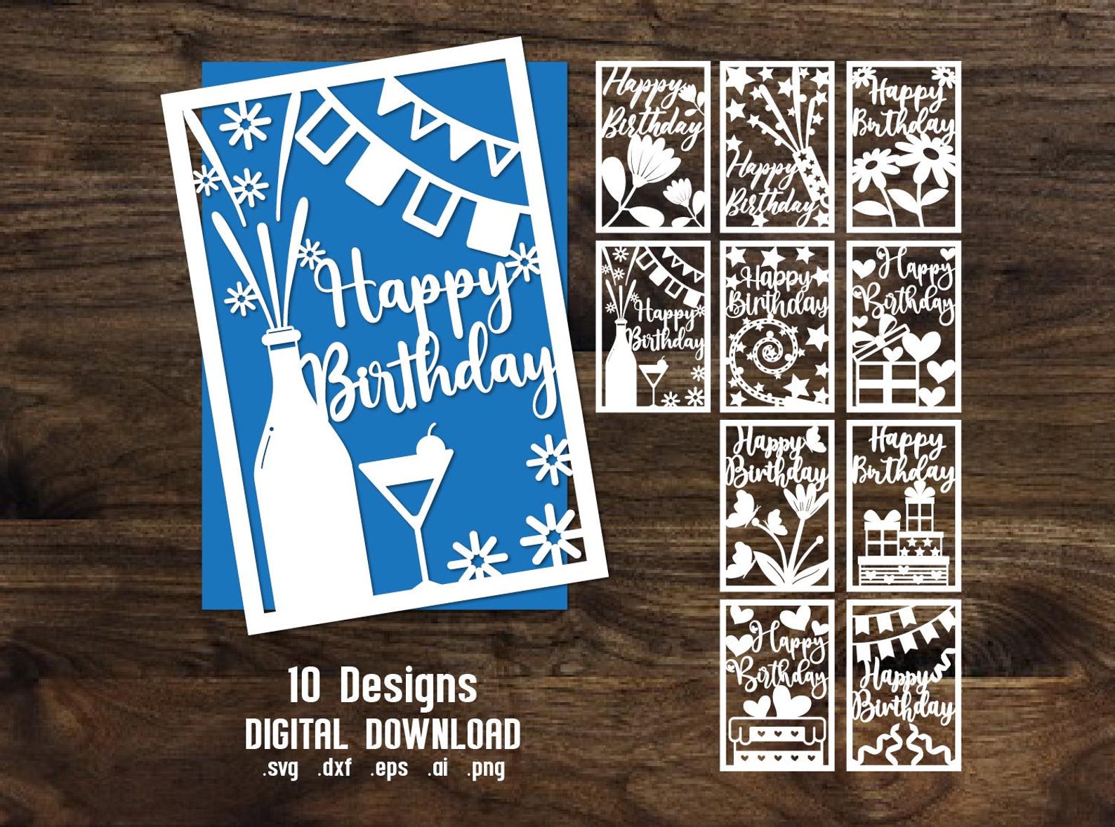 Happy Birthday Papercut, Birthday Card Bundle Svg, Insert Card Cricut ...