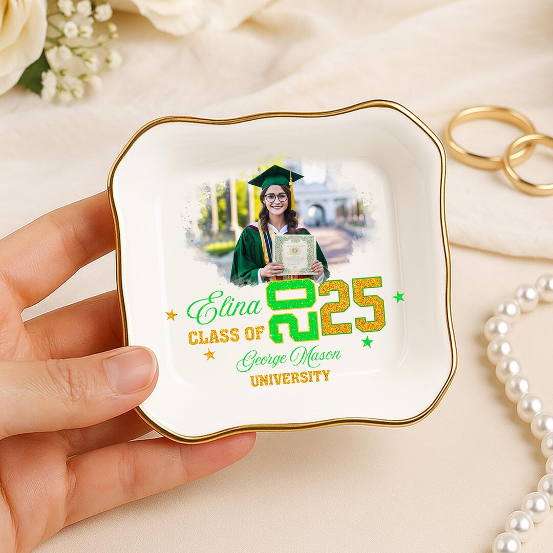 Custom Photo Graduation Dish, Class of 2026 College Dish, PHD ...