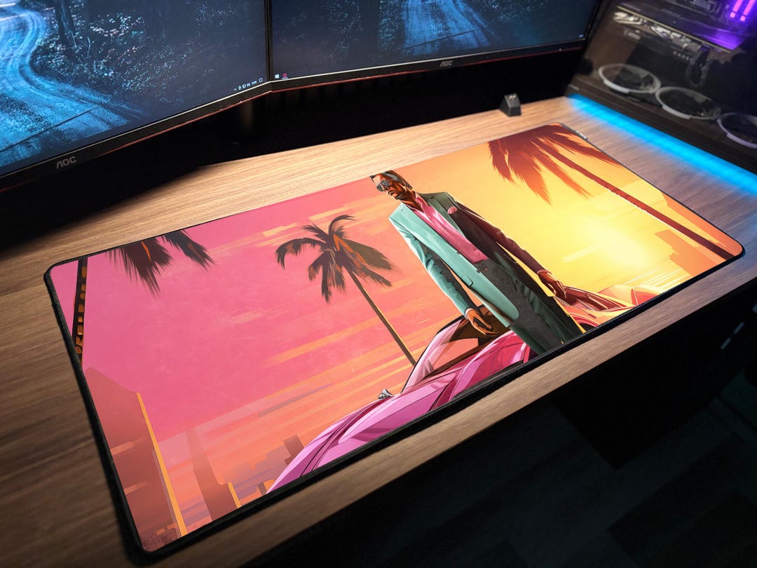 GTA 6 Gaming Mousepad, Desk Mat for Gamer, Gamer Desk Decor, Computer ...