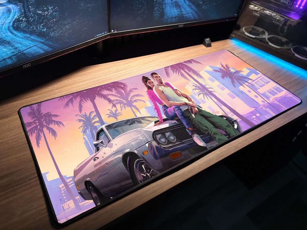 GTA 6 Gaming Mousepad, Desk Mat for Gamer, Gamer Desk Decor, Computer ...