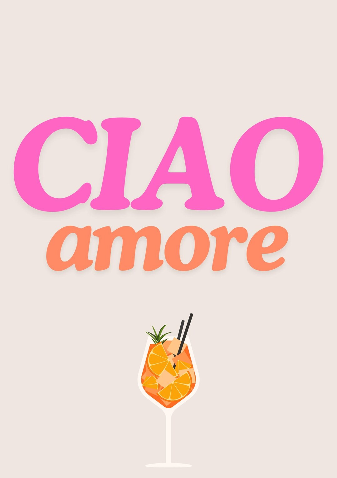 CIAO AMORE – Stylish Digital Poster for Download - Etsy