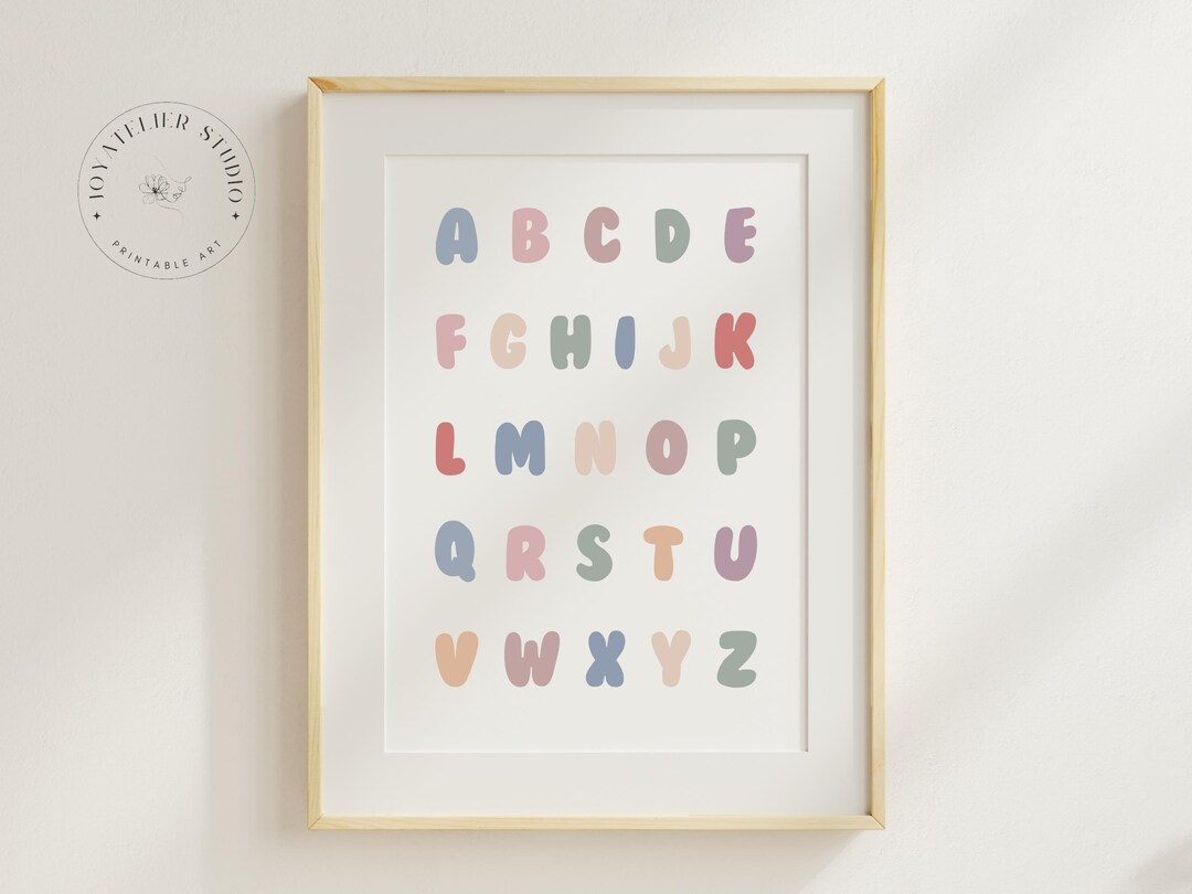Pastel Educational Poster, Rainbow Alphabet Poster, Homeschool Poster ...