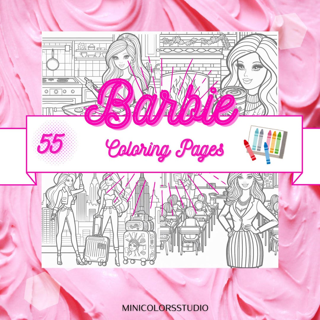 Barbie Inspired Coloring Pages - Etsy