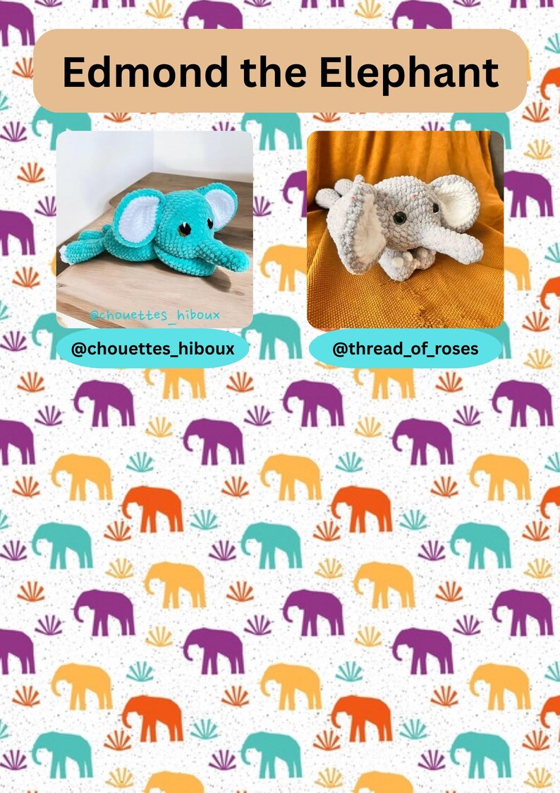 Edmond the Elephant Crochet Pattern - Etsy