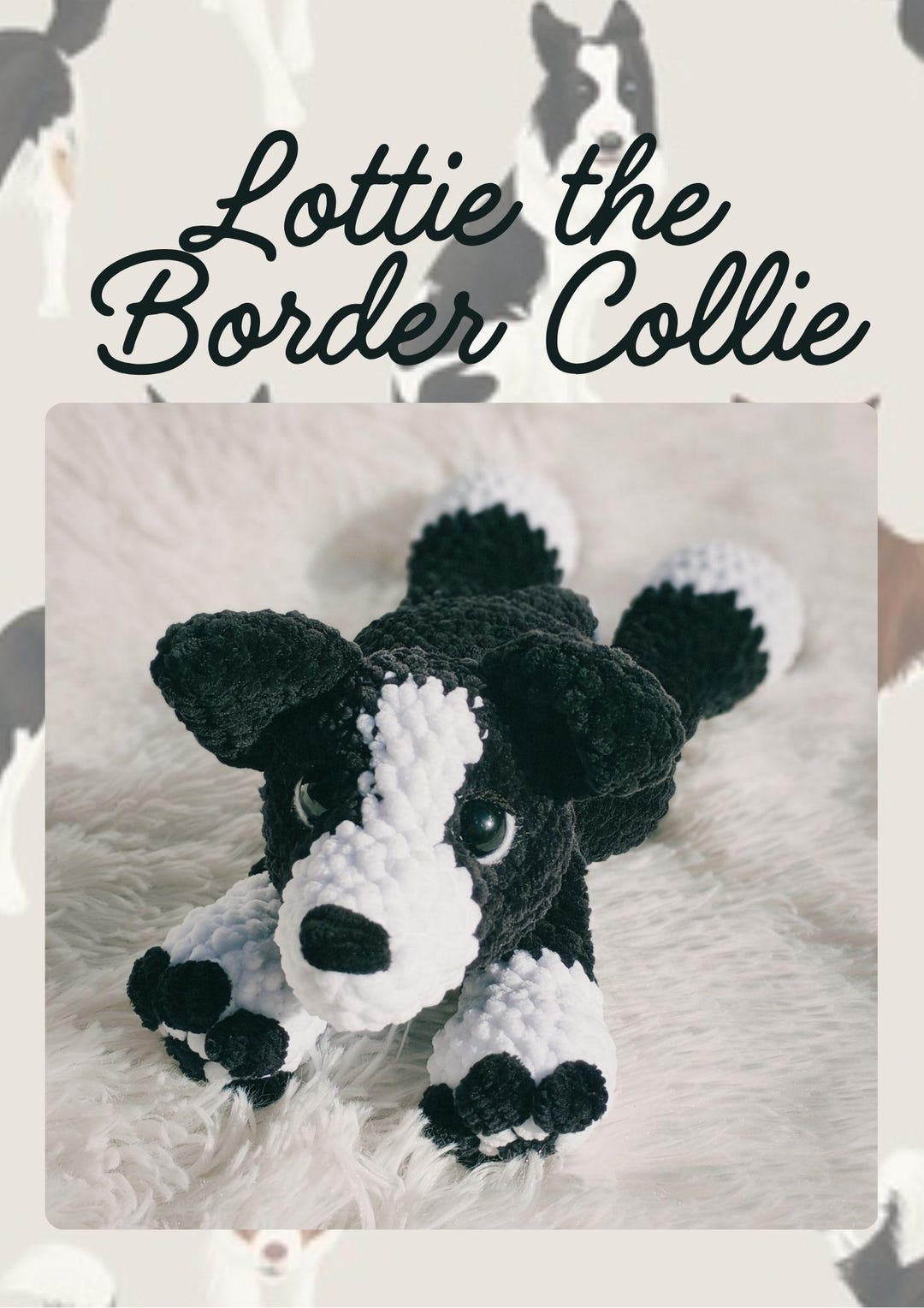 Lottie the Border Collie Crochet Pattern - Etsy
