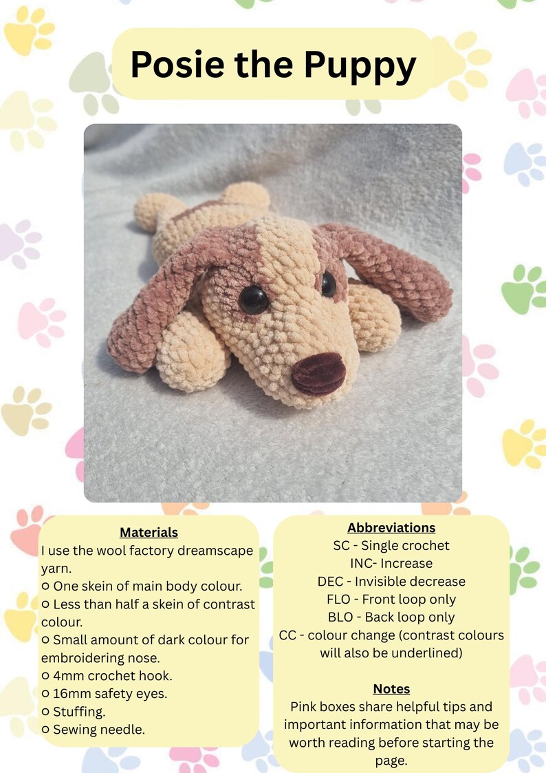 Posie the Puppy Crochet Pattern - Etsy