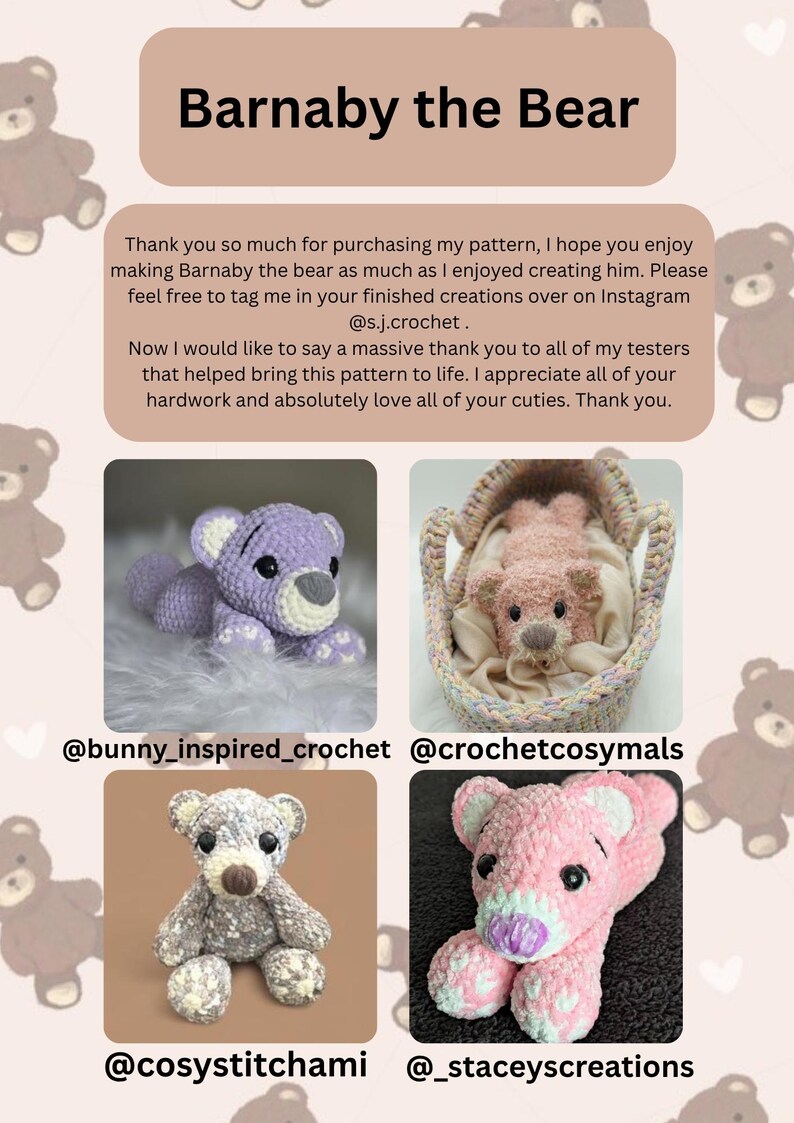 Barnaby the Bear Crochet Pattern - Etsy