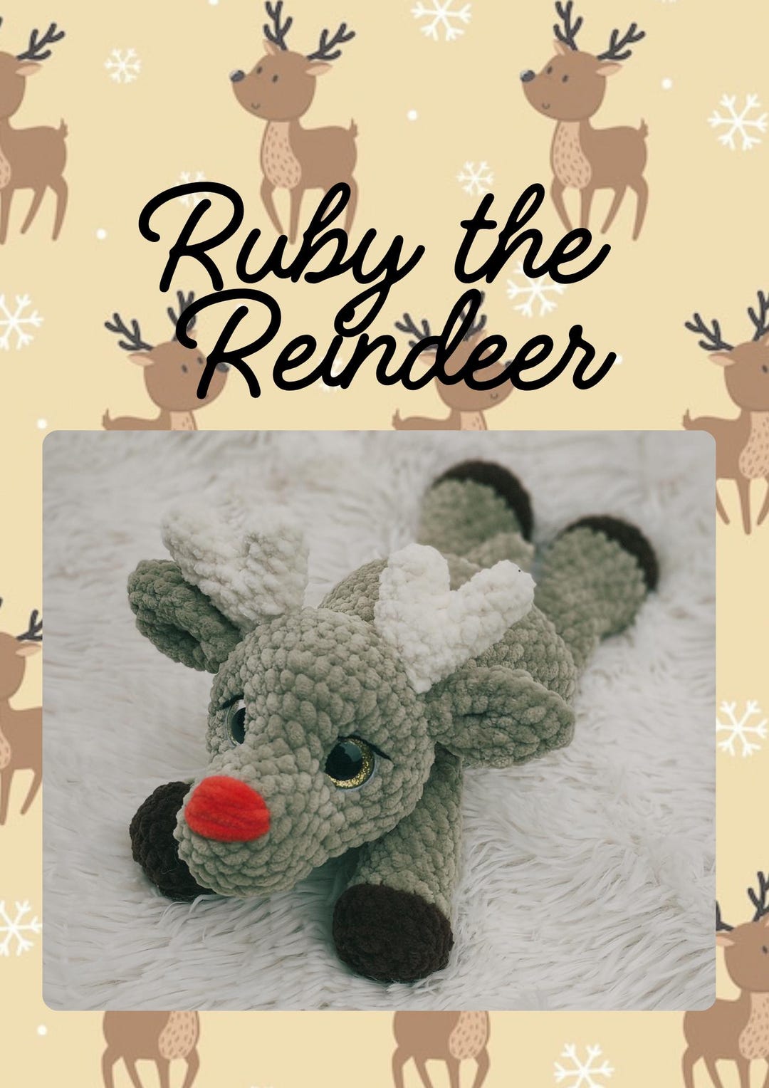 Ruby the Reindeer Crochet Pattern - Etsy