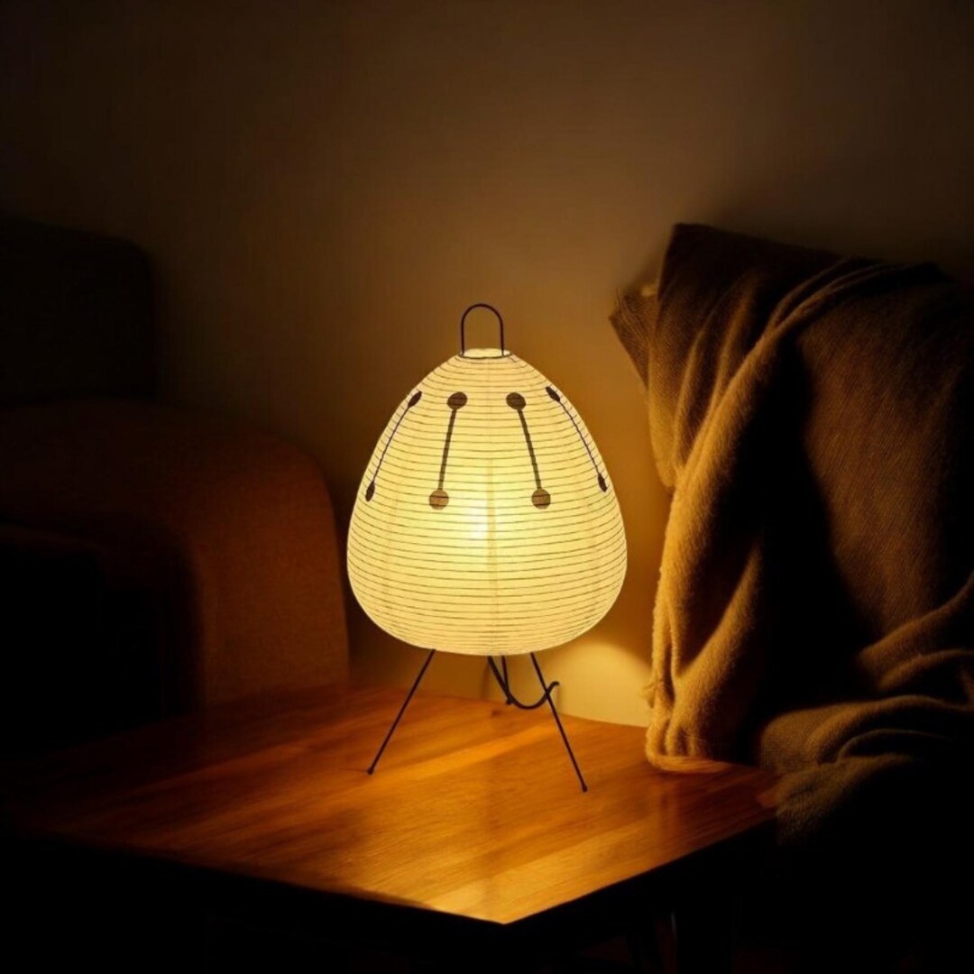 Luminária de mesa japonesa Wabi-Sabi – Luz de papel de arroz Akari ...
