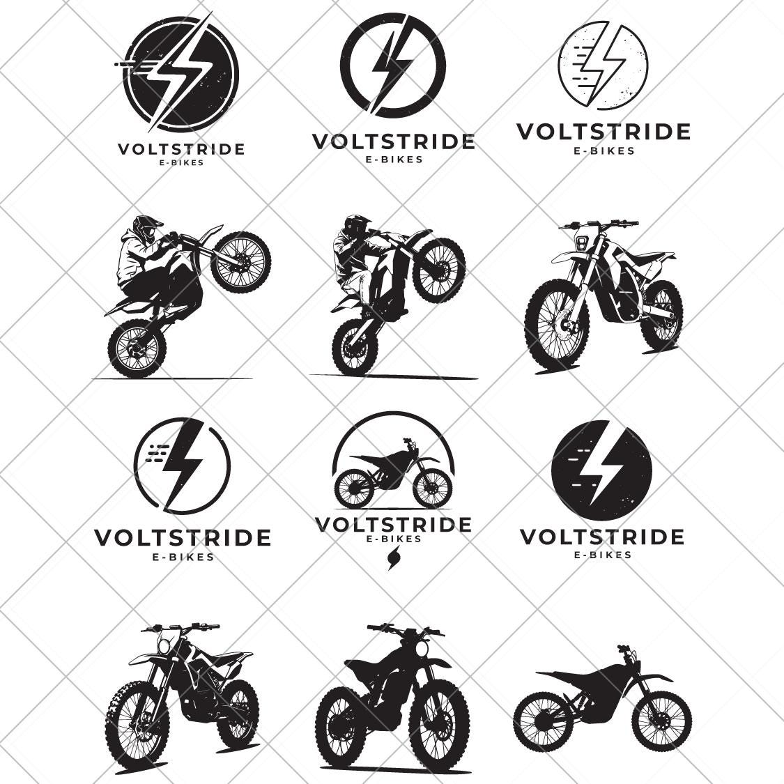 12 E-bike Logos and Images, SVG EPS (four Formats Included) Digital Cut ...