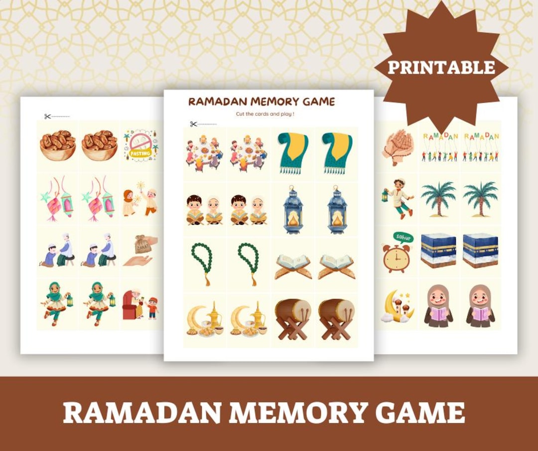 Ramadan Memory Game , Ramadan Activity Printable , Islamic Activity ...