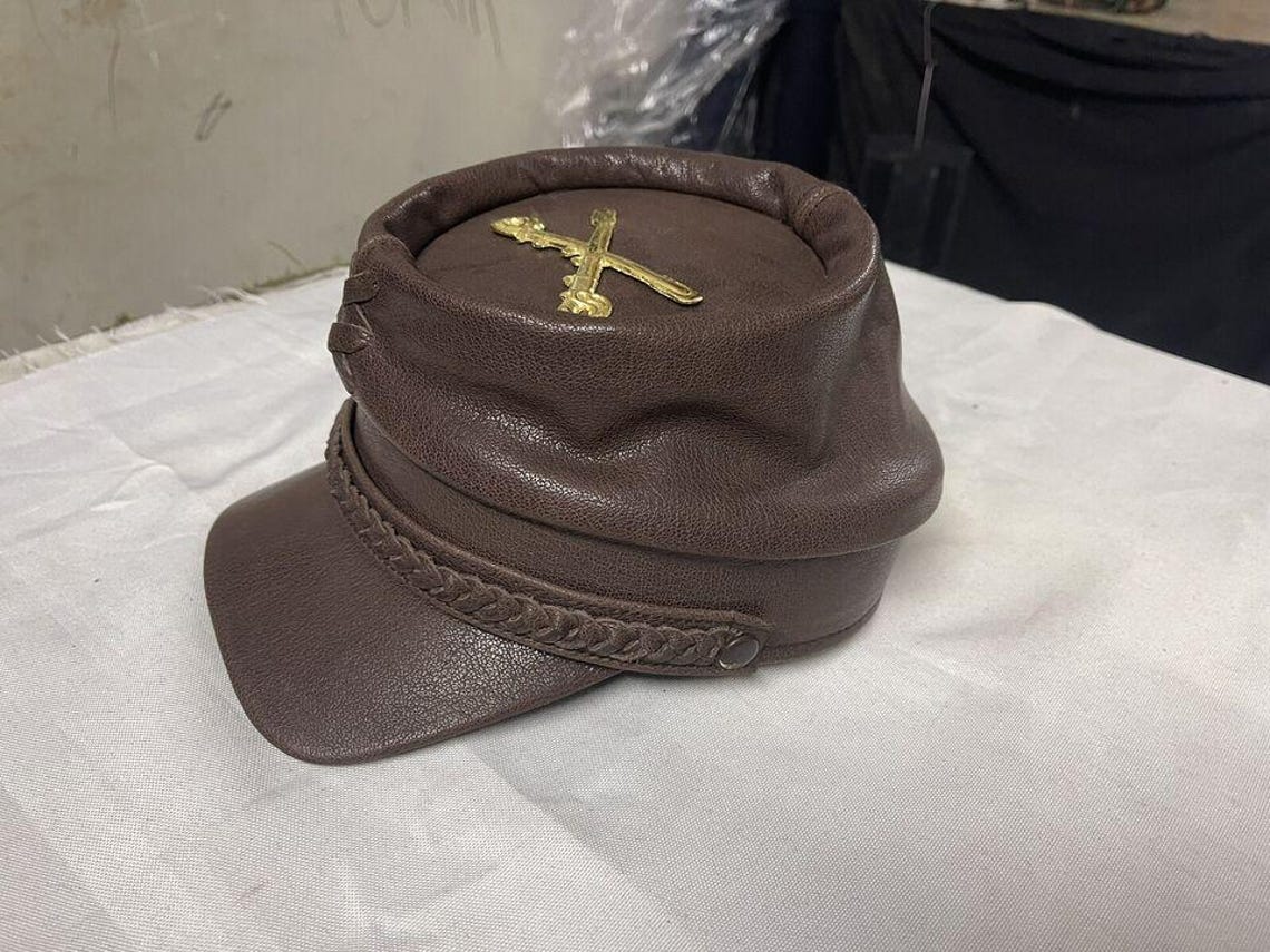 American Civil War Kepi Leather Cap, Extraordinary Craftsmanship - Etsy