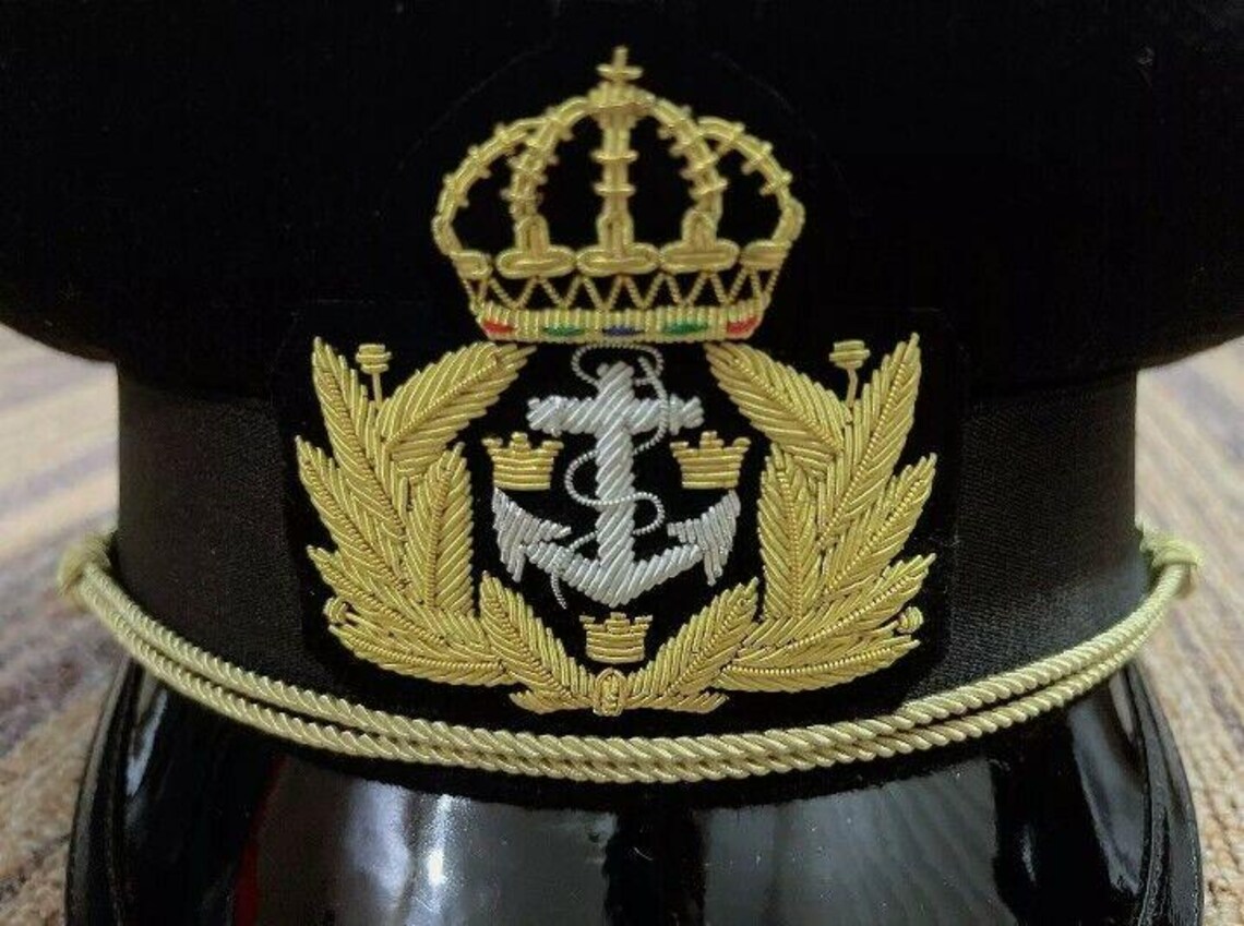 Sweden Royal Navy Officer Cap - Etsy