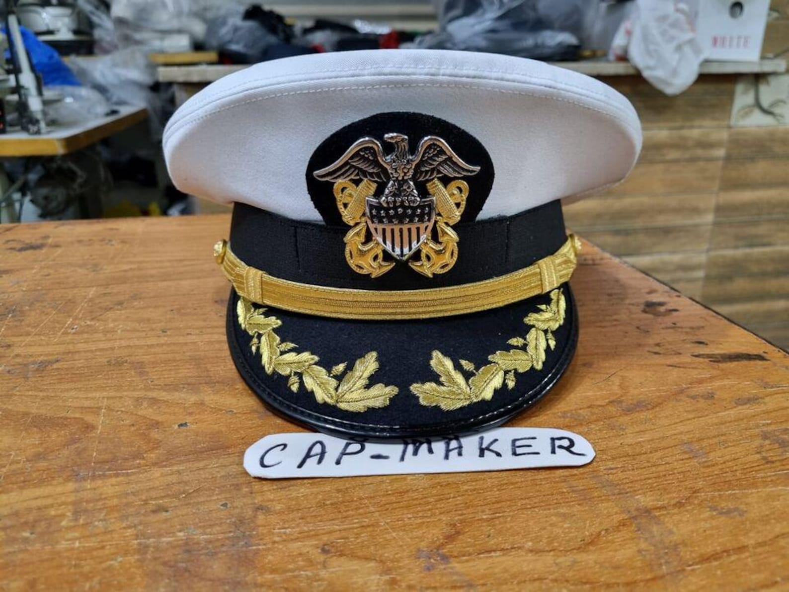 US Navy Officer Visor Cap, Commander Captain Rank - Etsy