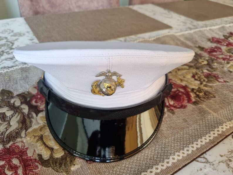 USMC US Marine Corps Dress Blue White Enlisted Frame Hat Cover - Etsy