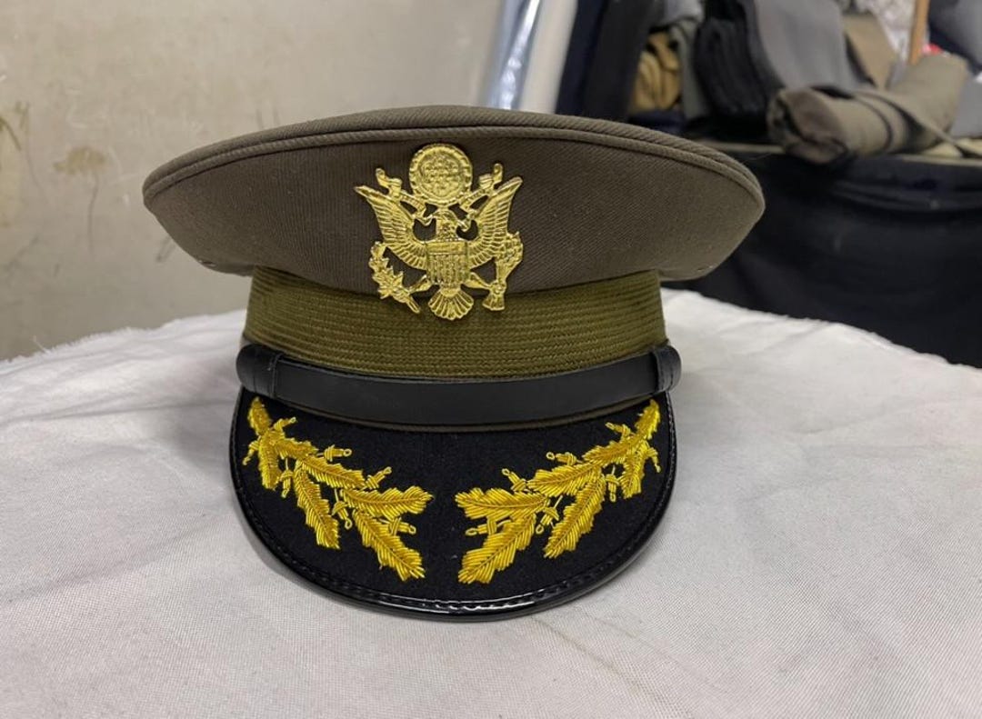 WW2 US American USAAF Army Military General Officers Crusher Visor Hat ...