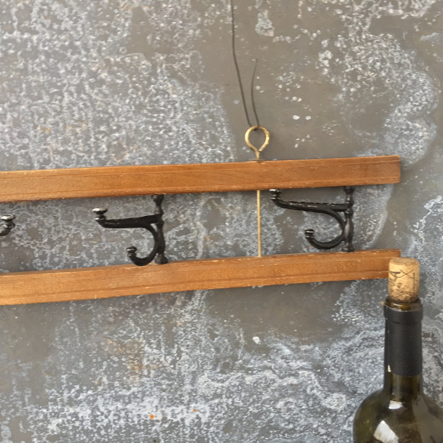 Victorian Coat Rack and Hat Rack / Oak and Wire | Etsy