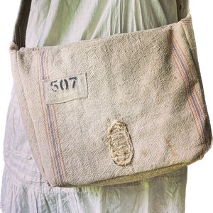 Grain Sack Courier Bag / Grain Sack / 15 X 14 / Charmingly Tattered - Etsy
