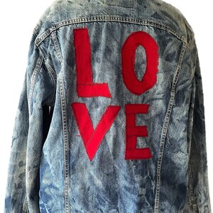 Love Denim Jacket / Altered Denim / 2XL / 100% Cotton - Etsy