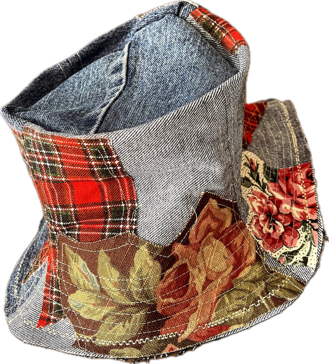CUSTOM ORDER / Summer Denim Bucket Hat / Vintage Grain Sack Hat / All ...