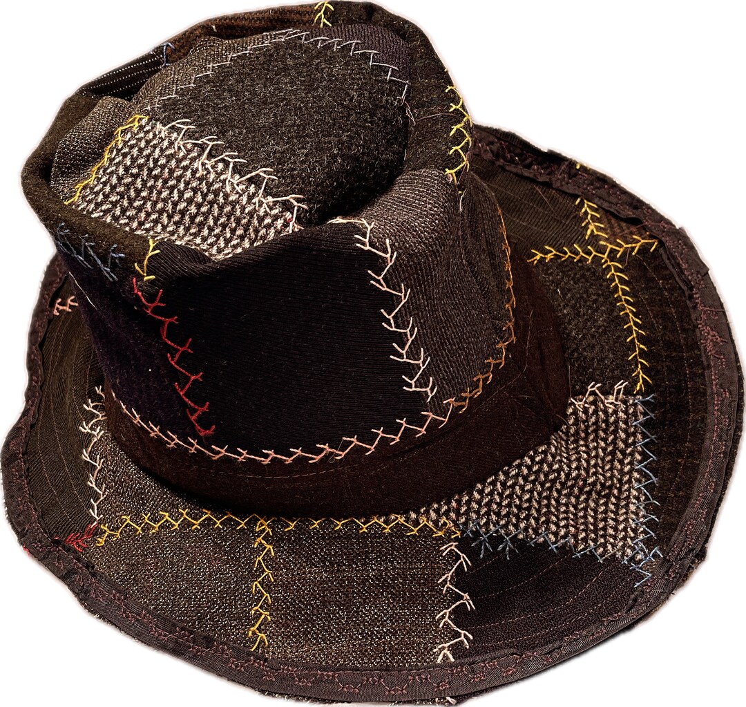 Crazy Quilt Bucket Hat / Vintage Quilt Hat / M - Etsy