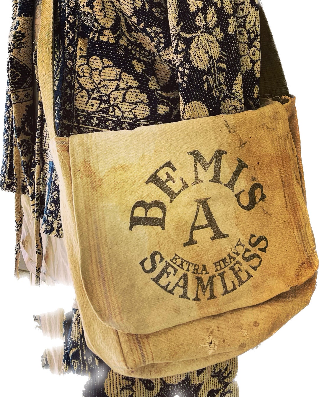 Grain Sack Messenger Bag / Grain Sack / 19 X 16 / Charmingly Tattered ...