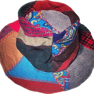 Crazy Quilt Bucket Hat / Vintage Quilt Hat / M-L - Etsy