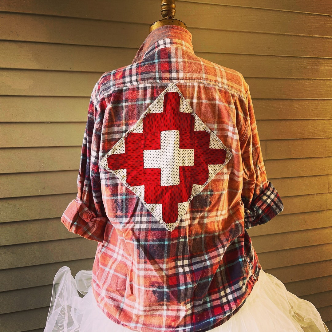 Quilt Patchwork Ombré Flannel Shirt With Antique Quilt - Etsy