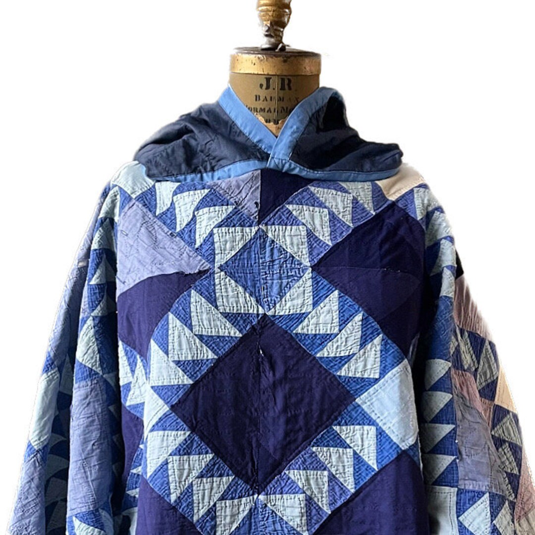 Quilt Coat / Streetwear Quilt Jumper — With Hood / Antique Quilt ...