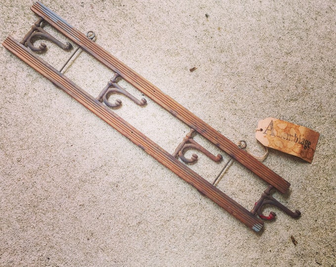 Victorian Coat Rack and Hat Rack / Oak and Wire - Etsy