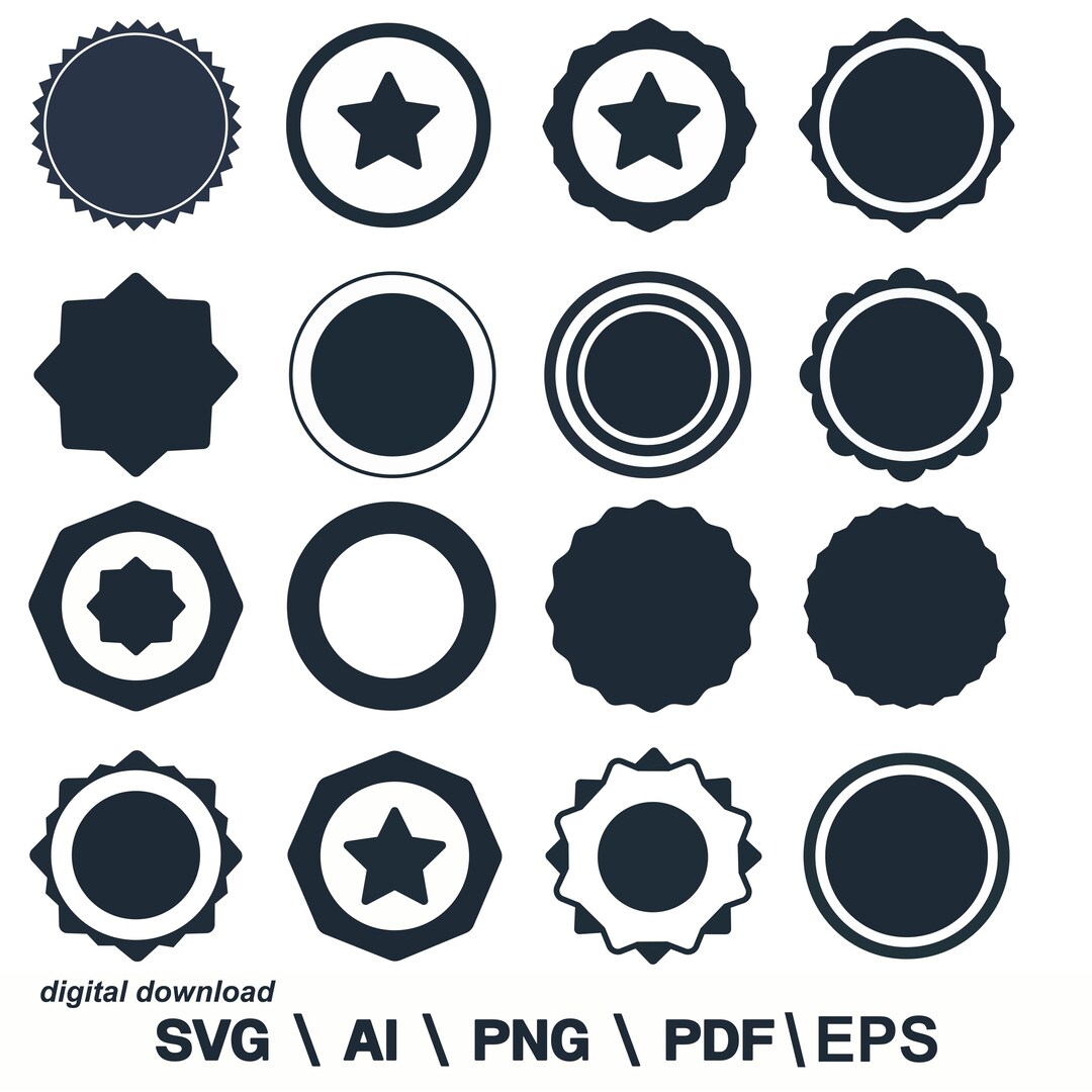 Instant Download \ Badge & Emblem Shapes SVG Bundle | Emblem Vector Svg ...