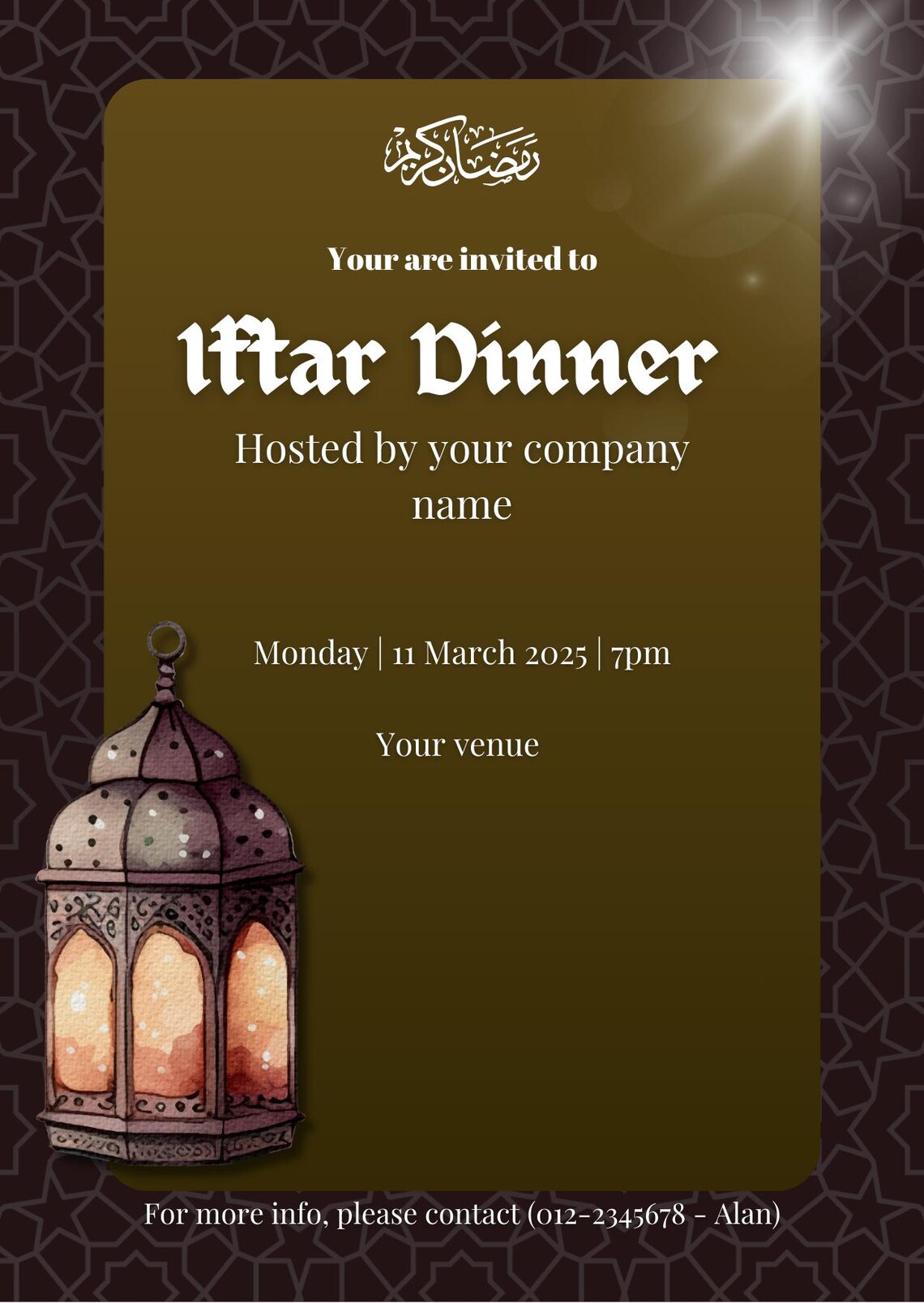 Editable Iftar Dinner Invitation | Kad Jemputan Iftar | Ramadan Party ...