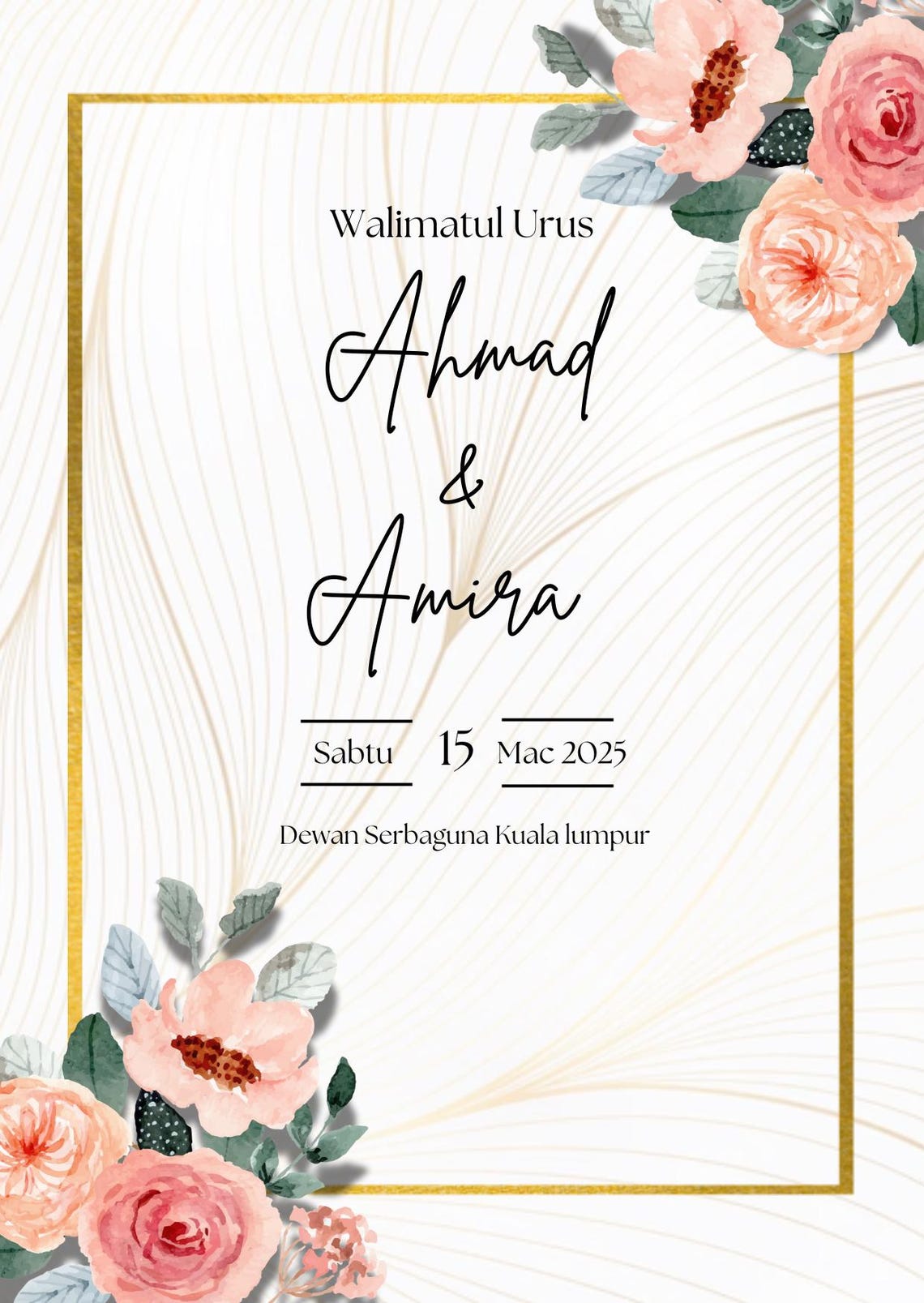 Template Kad Jemputan Kahwin - Etsy