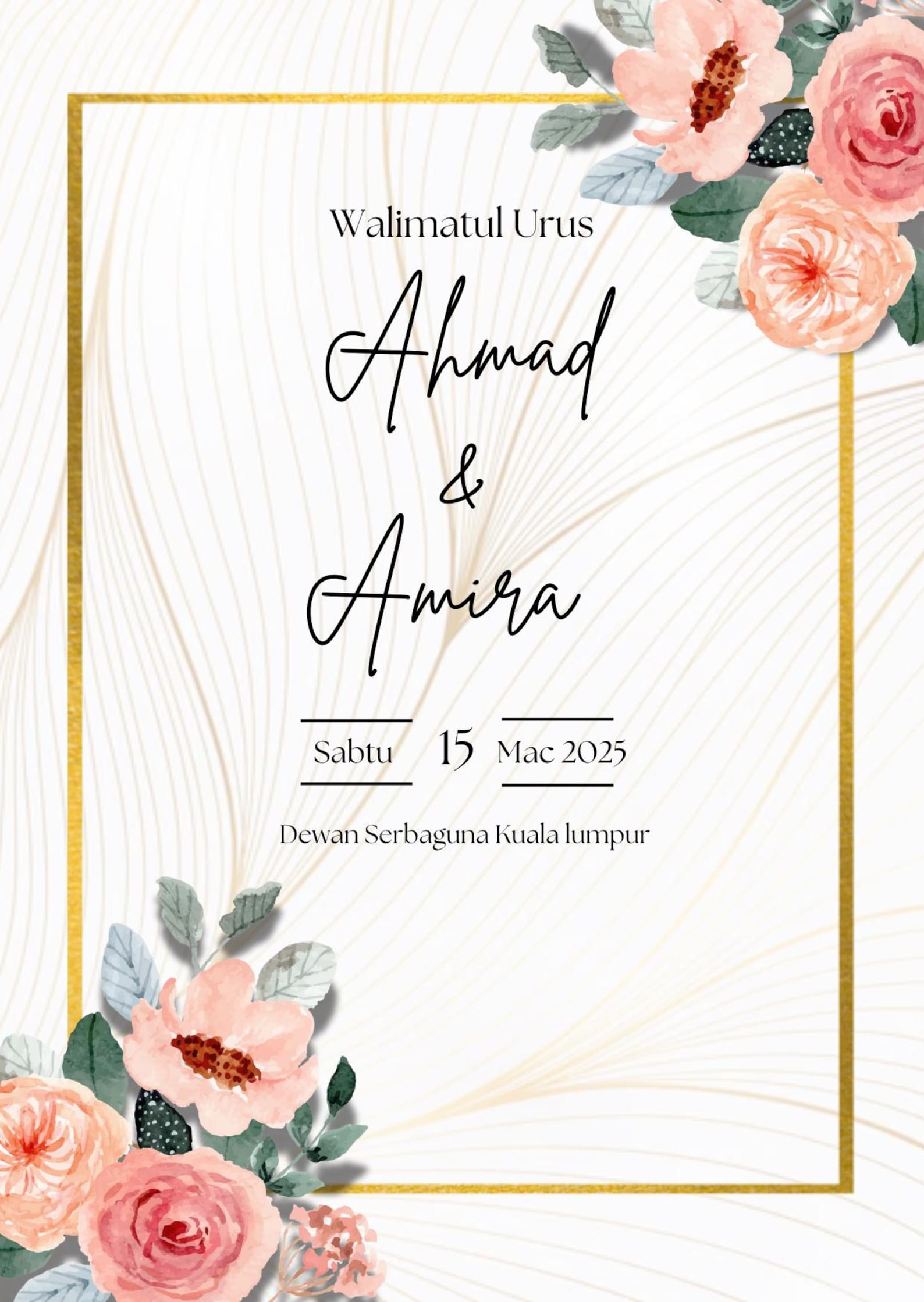 Template Kad Jemputan Kahwin - Etsy