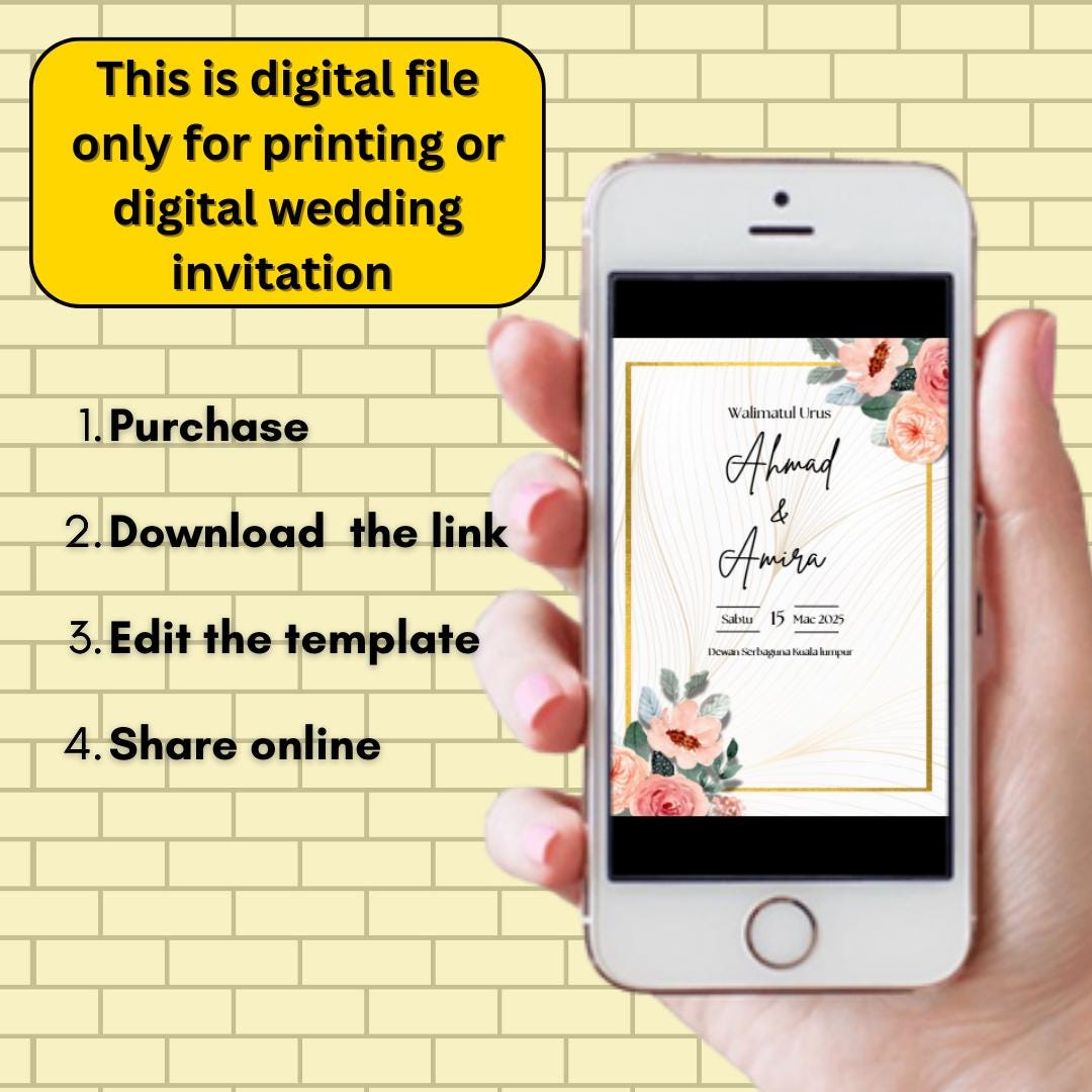 Template Kad Jemputan Kahwin - Etsy