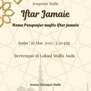 Editable Iftar Dinner Invitation | Kad Jemputan Iftar | Ramadan Party ...